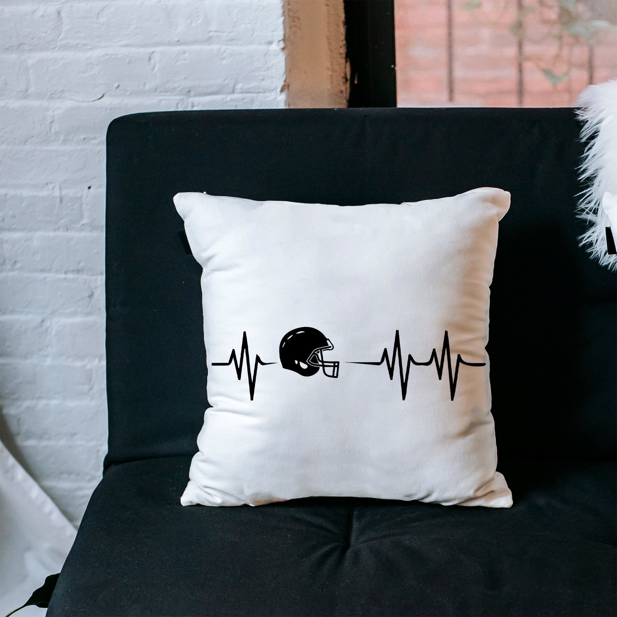 Heartbeat Football Svg File, Silhouette Svg, Heartbeat Svg, Instant Svg ...