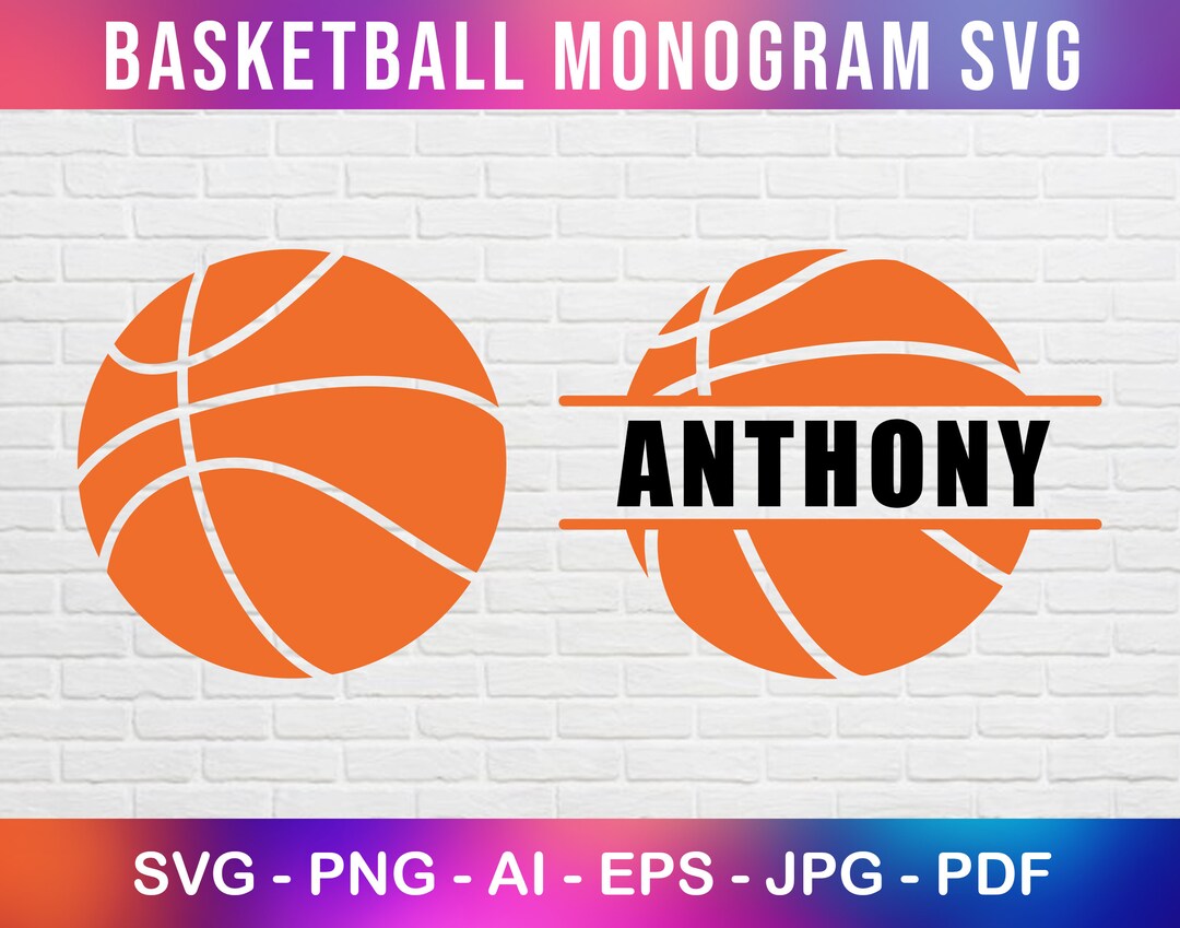 Basketball Name Frame to Add Player or Team Name, Basketball Monogram ...