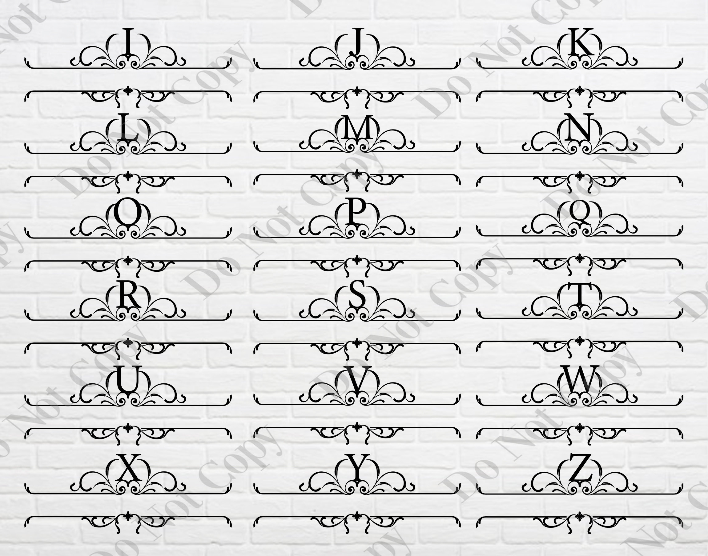 Fancy Alphabet Monogram Svg for Cricut, Wedding Monogram Svg, Fancy ...