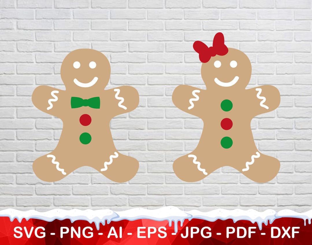 Gingerbread Couple SVG for Christmas Ornaments | Gingerbread Decor ...