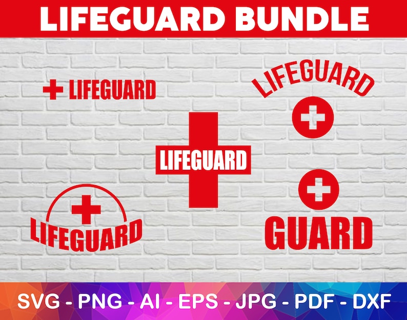 Lifeguard Red Logo Svg Bundle for Silhouette Cut File - Etsy