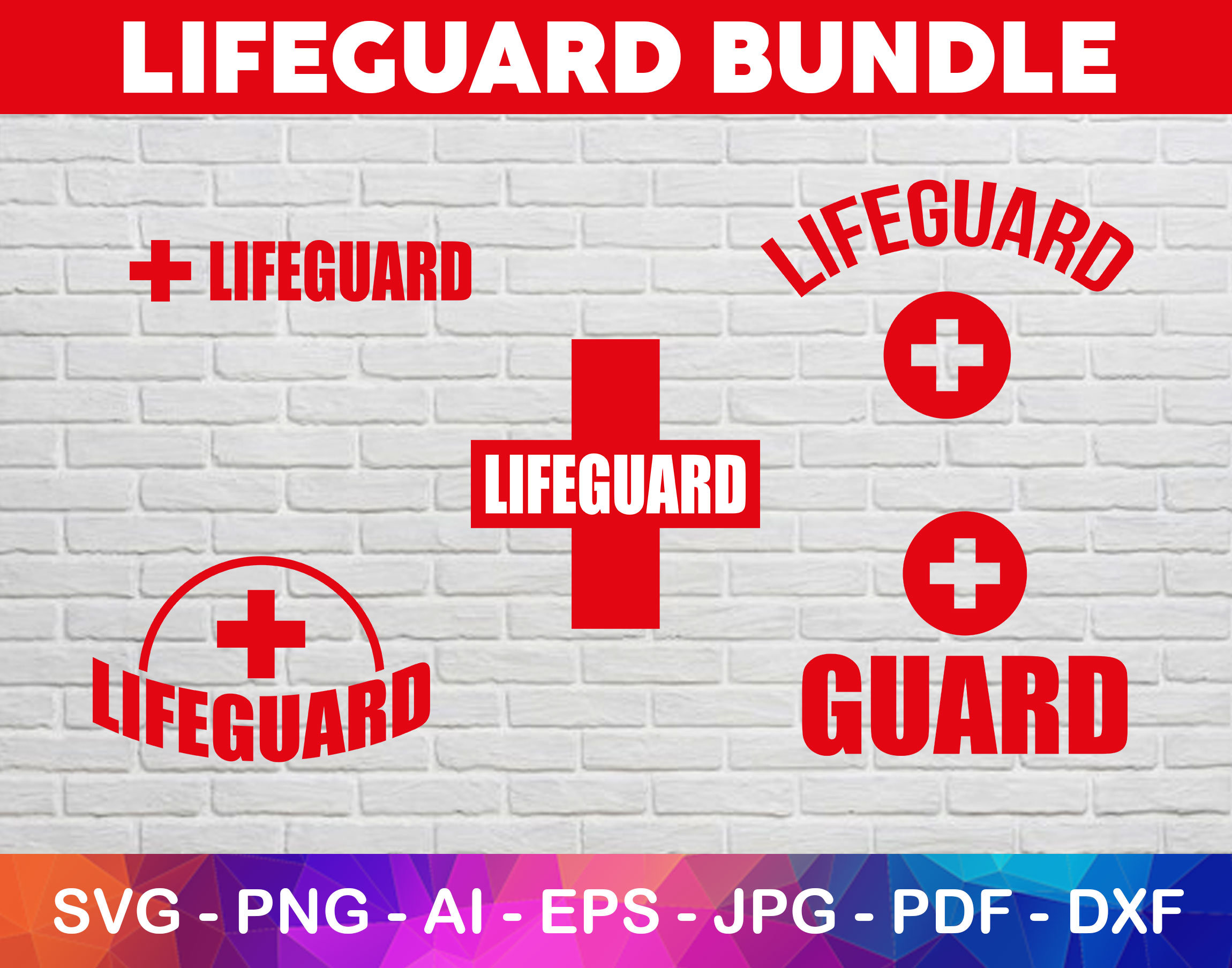 Lifeguard Red Logo Svg Bundle for Silhouette Cut File - Etsy