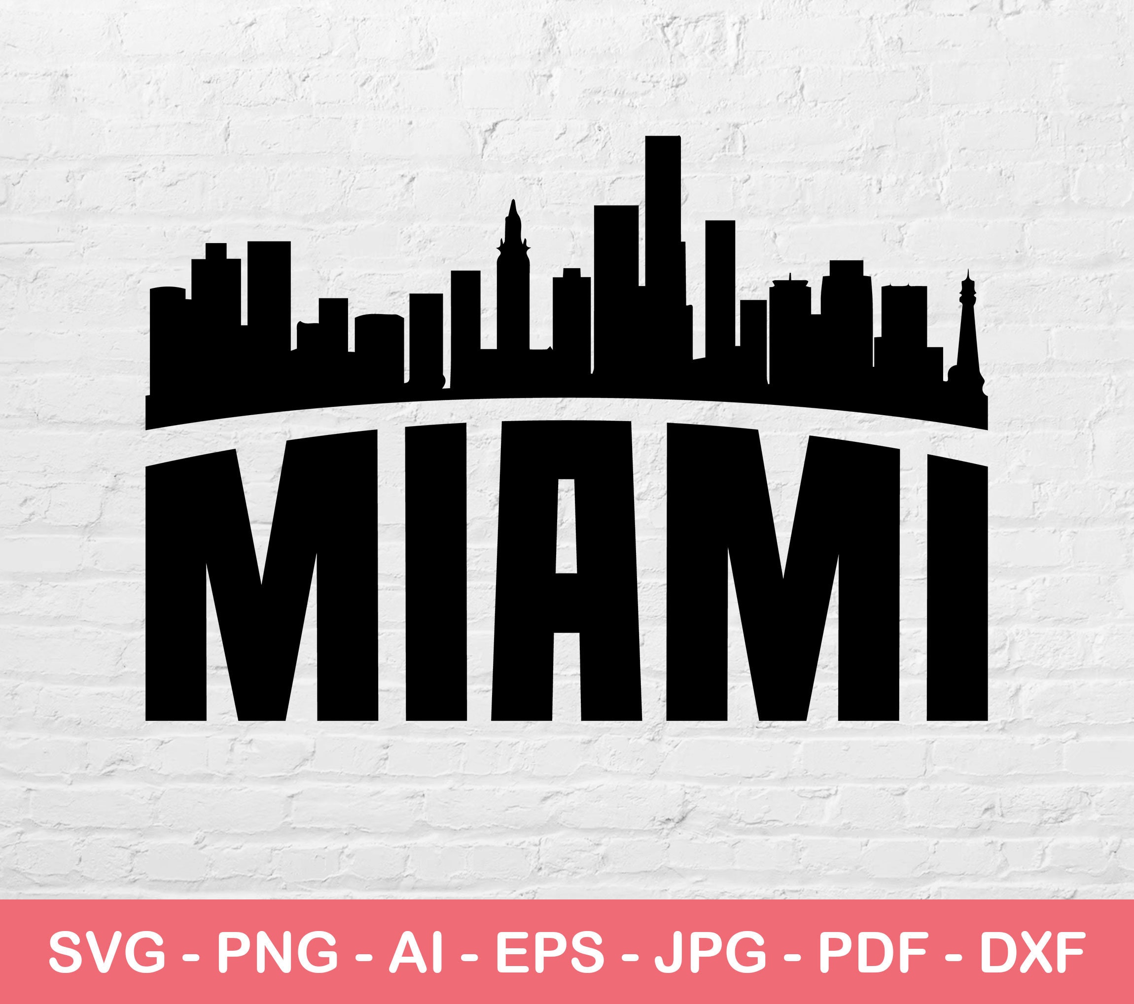 Miami City Svg Silhouette Svg Miami Skyline Svg City Logo - Etsy Canada