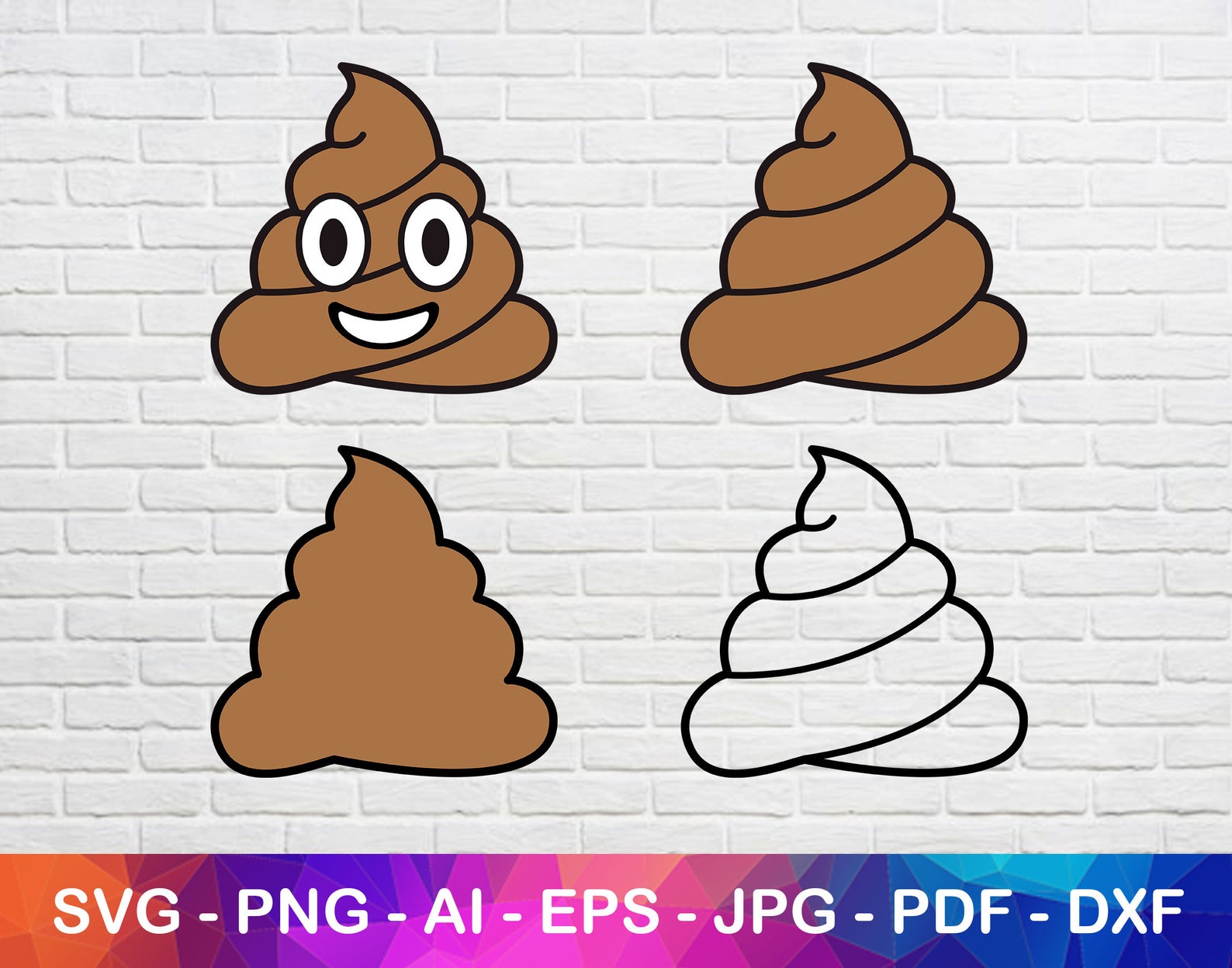 Poop Svg, Png, Dxf, Eps, Poop Face, Toilet Papper - Etsy