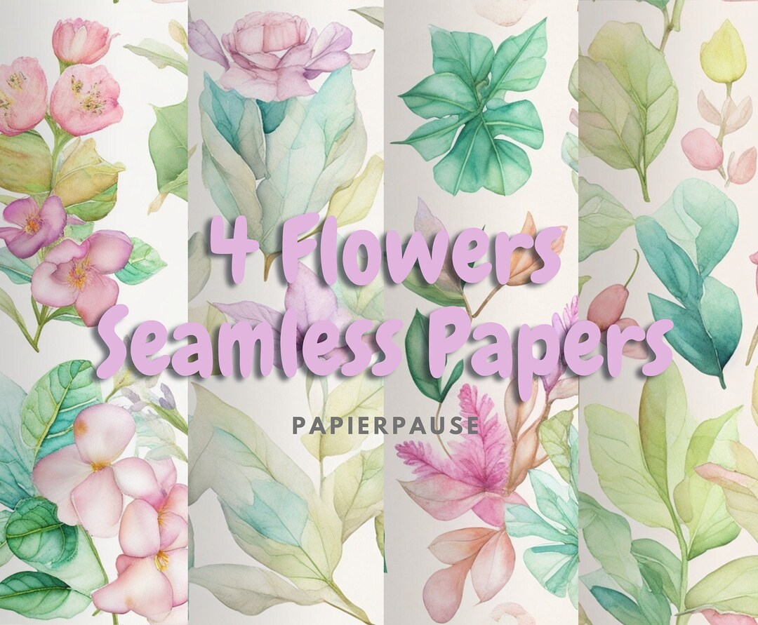 Watercolor Flowers Digital Paper Patterns Seamless Patterns - Etsy