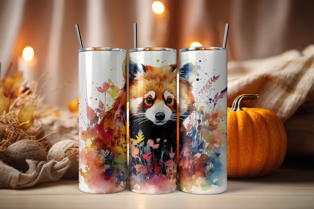Red Panda Tumbler Wrap PNG 20oz Skinny Tumbler Sublimation Designs ...