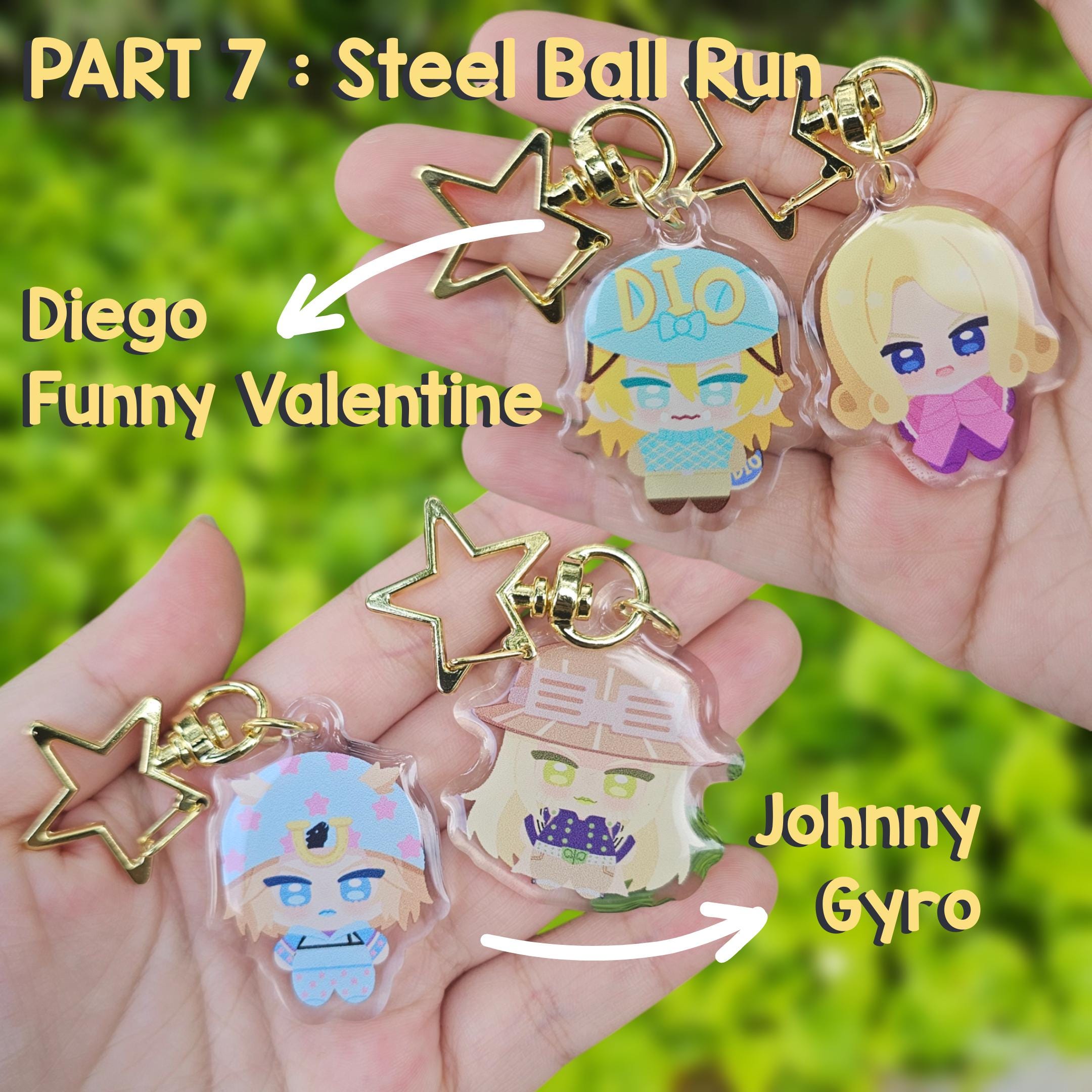 JJBA 4cm Epoxy Acrylic Charms Keychains - Etsy