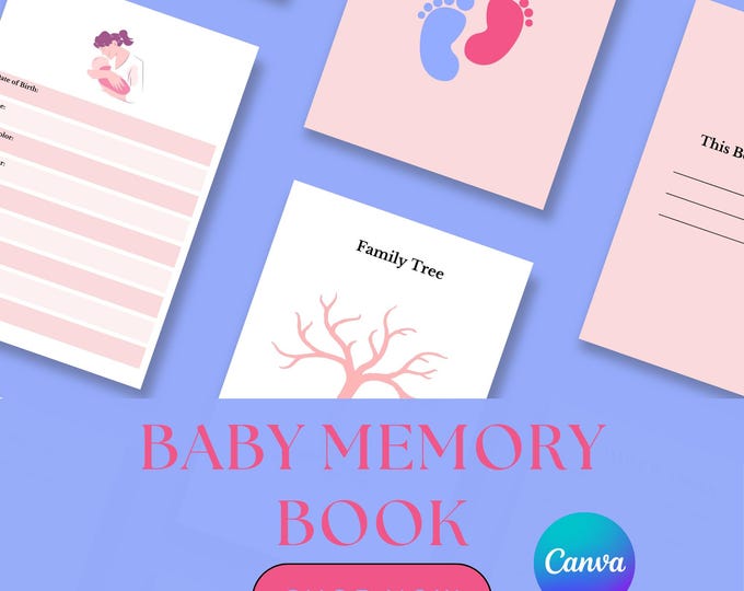 Printable Baby Memory Book: First Year Keepsake (digital Download ...