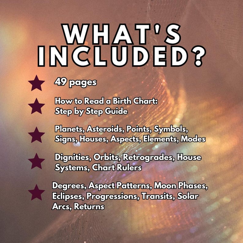 Astrology Cheat Sheets Pack: How to Read A Birth Chart (PDF) - Etsy