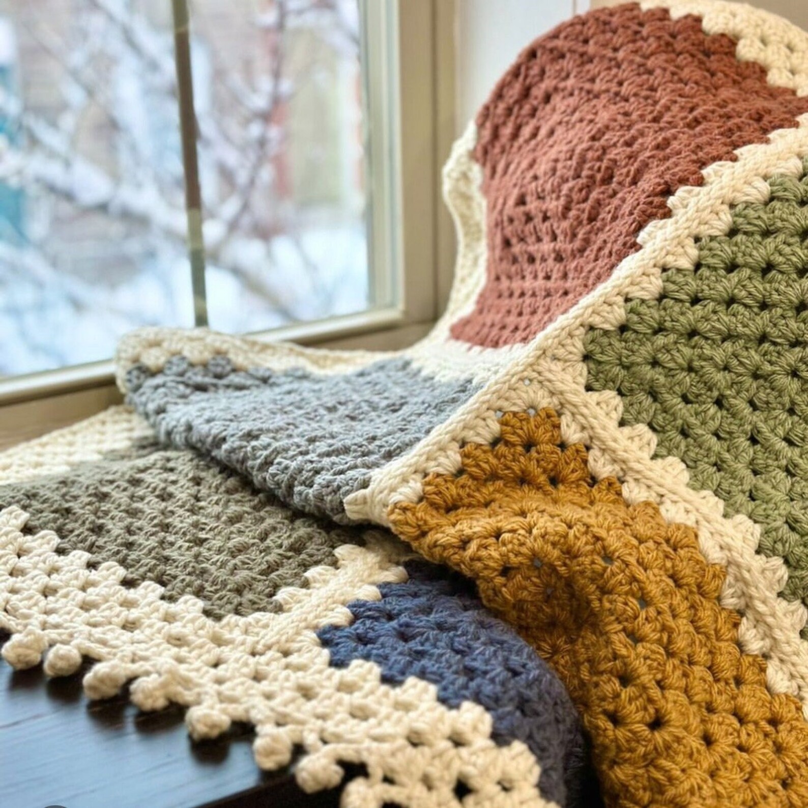 Chunky Blanket Colorful Blanket Afghan Crochet Knit Handmade Throw ...