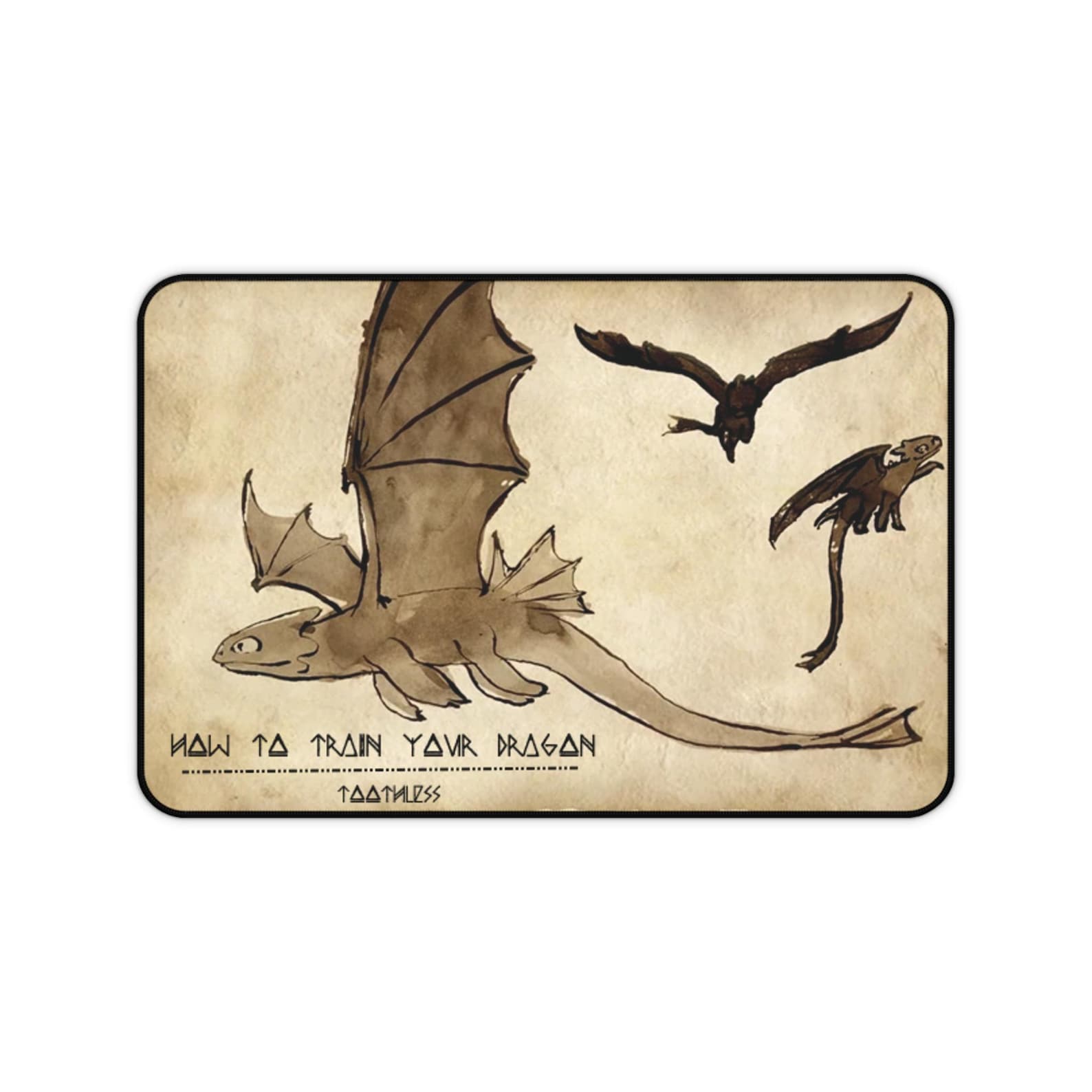 Toothless Desk Mat, Toothless Sketch Mouse Pad, How to Train Your ...