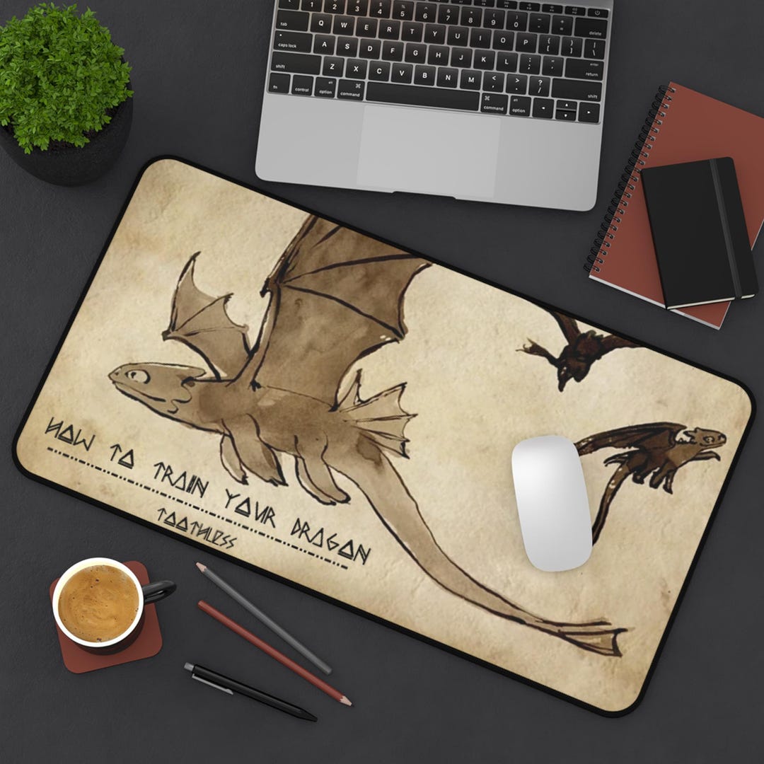 Toothless Desk Mat, Toothless Sketch Mouse Pad, How to Train Your ...