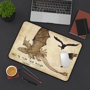 Toothless Desk Mat, Toothless Sketch Mouse Pad, How to Train Your ...