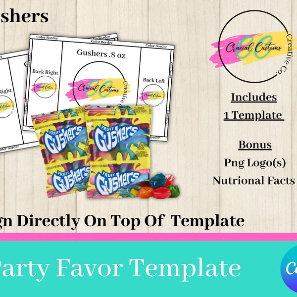 Gushers Template - Etsy
