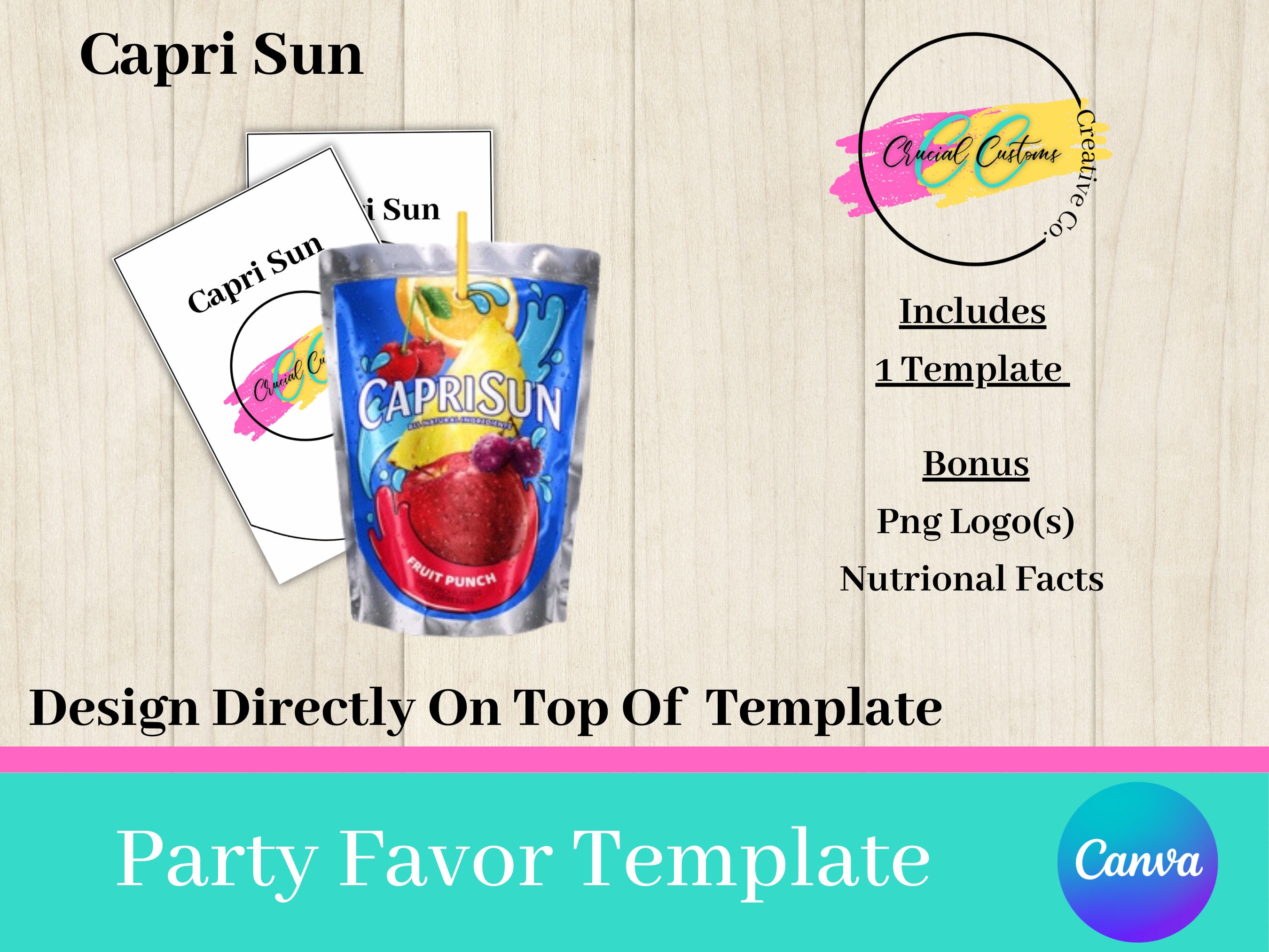 Capri Sun Template - Etsy