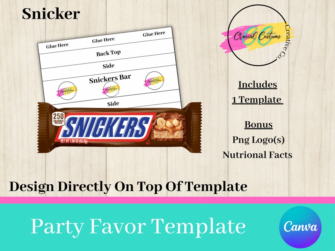 Snickers Template - Etsy