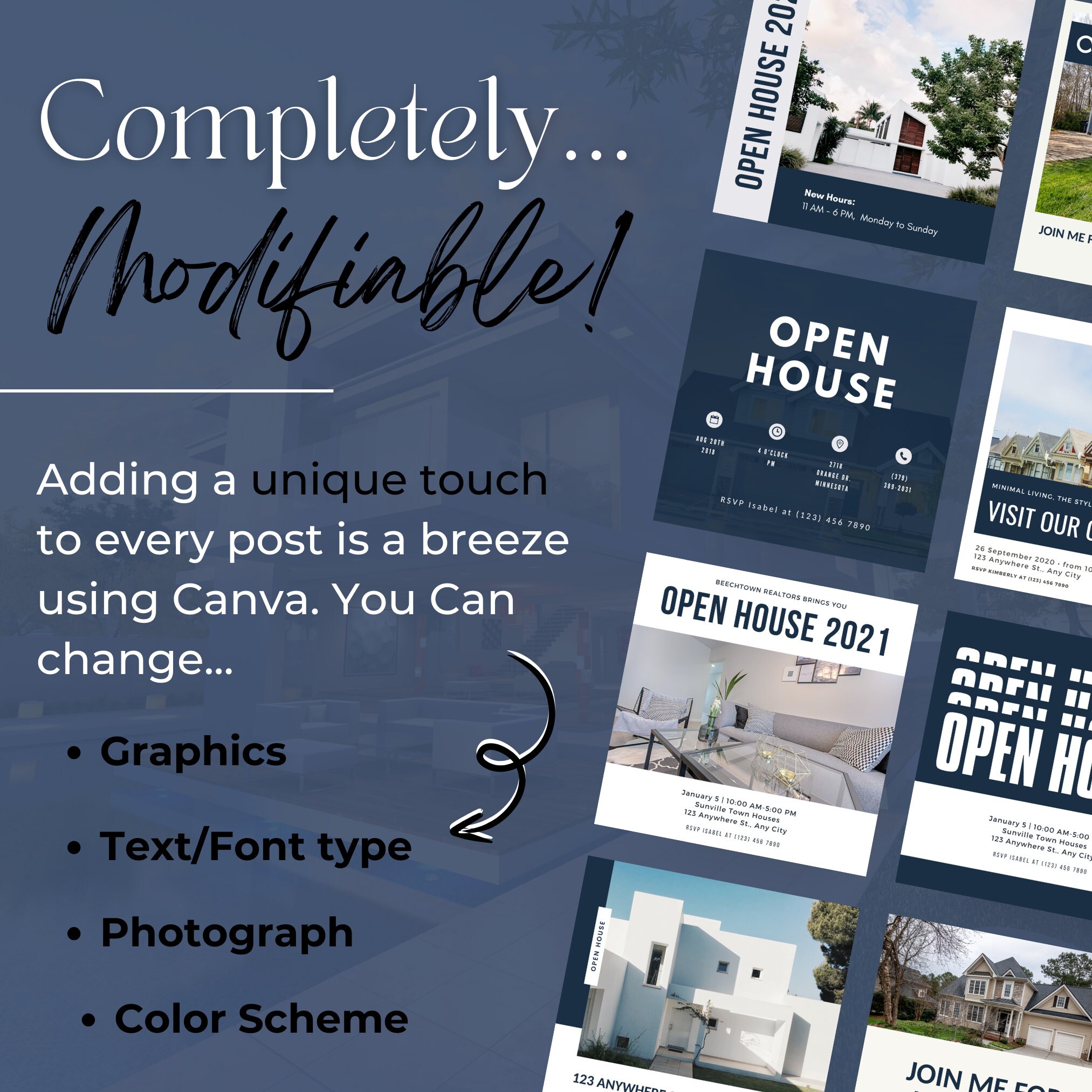 Open House Instagram Posts Template, Real Estate Open House Posts, Real ...