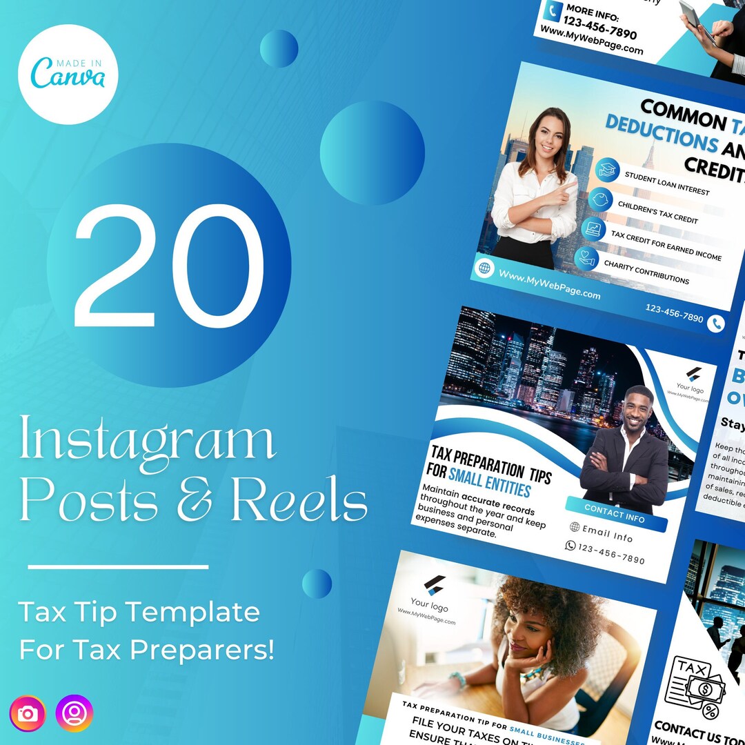 Business Tax Canva Posts, Prep Tax Posts, Posts Tax, Social Media ...