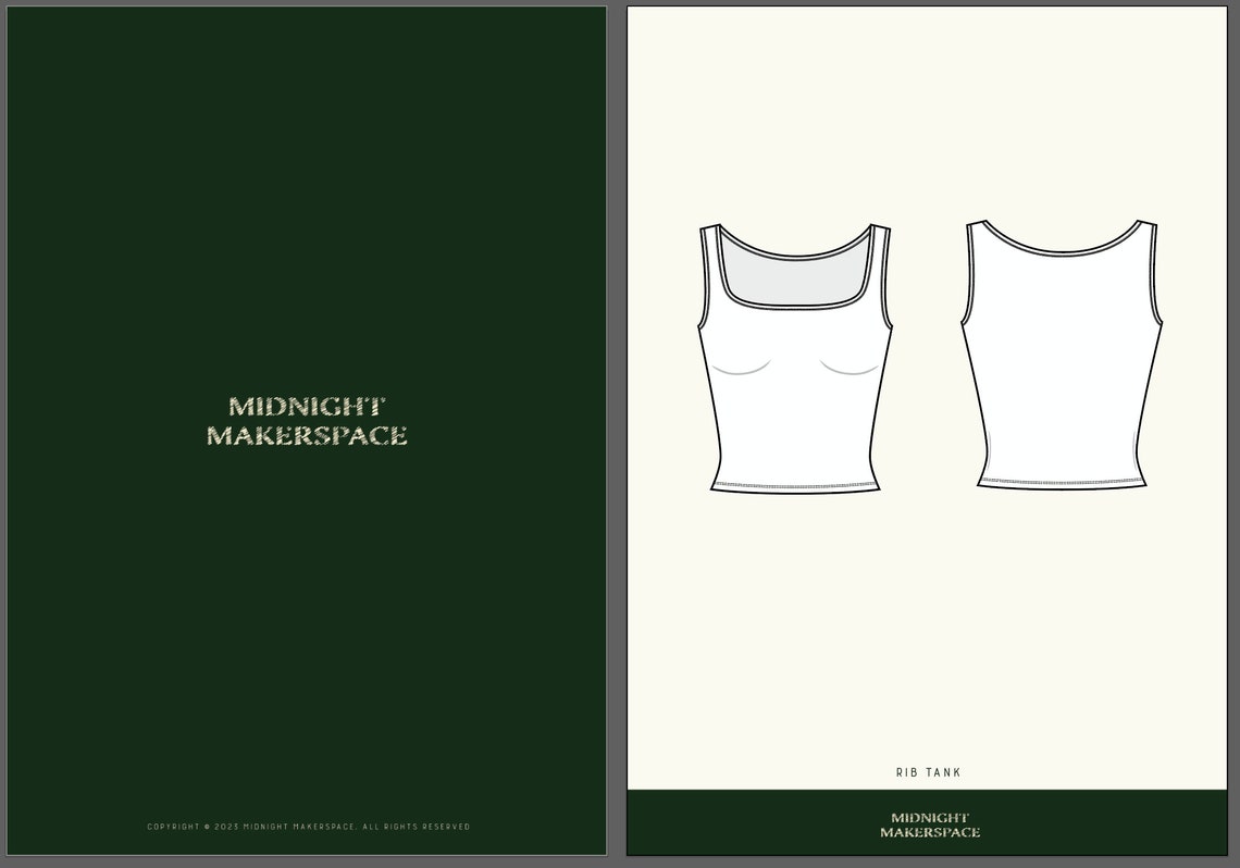 Rib Tank Tech Flats CAD Flats Technical Drawing Fashion - Etsy