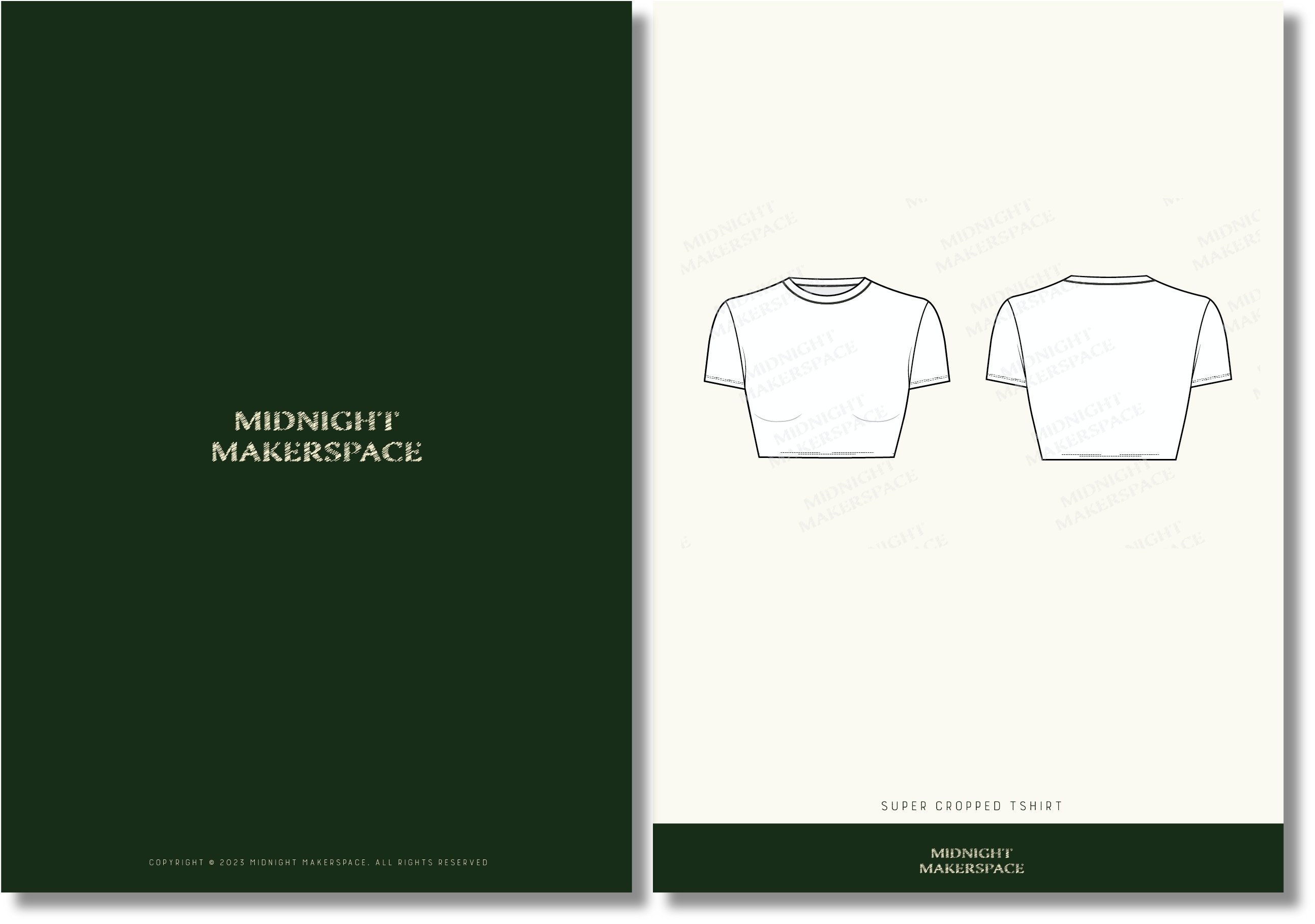 Super Cropped T-shirt - Tech Flats, CAD Flats, Technical Drawing ...