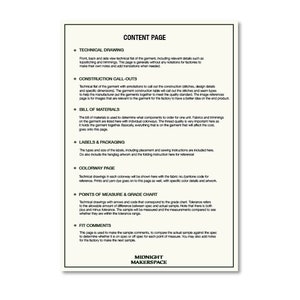 Full Details Tech Pack Template - Tech Flats, CAD Flats, Technical ...