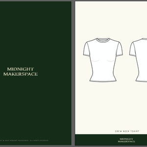 Crew Neck T-shirt Tech Flats CAD Flats Technical Drawing - Etsy