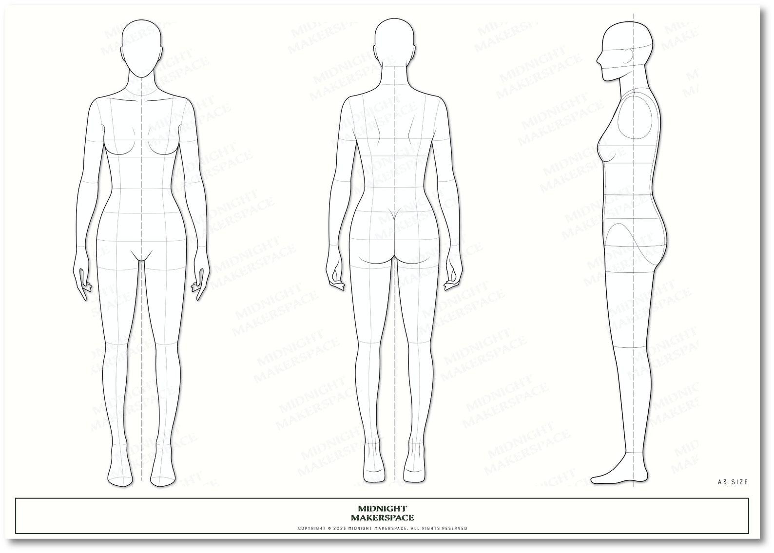 Standard Fashion Female Croqius Template - Fashion Model, Women Model ...