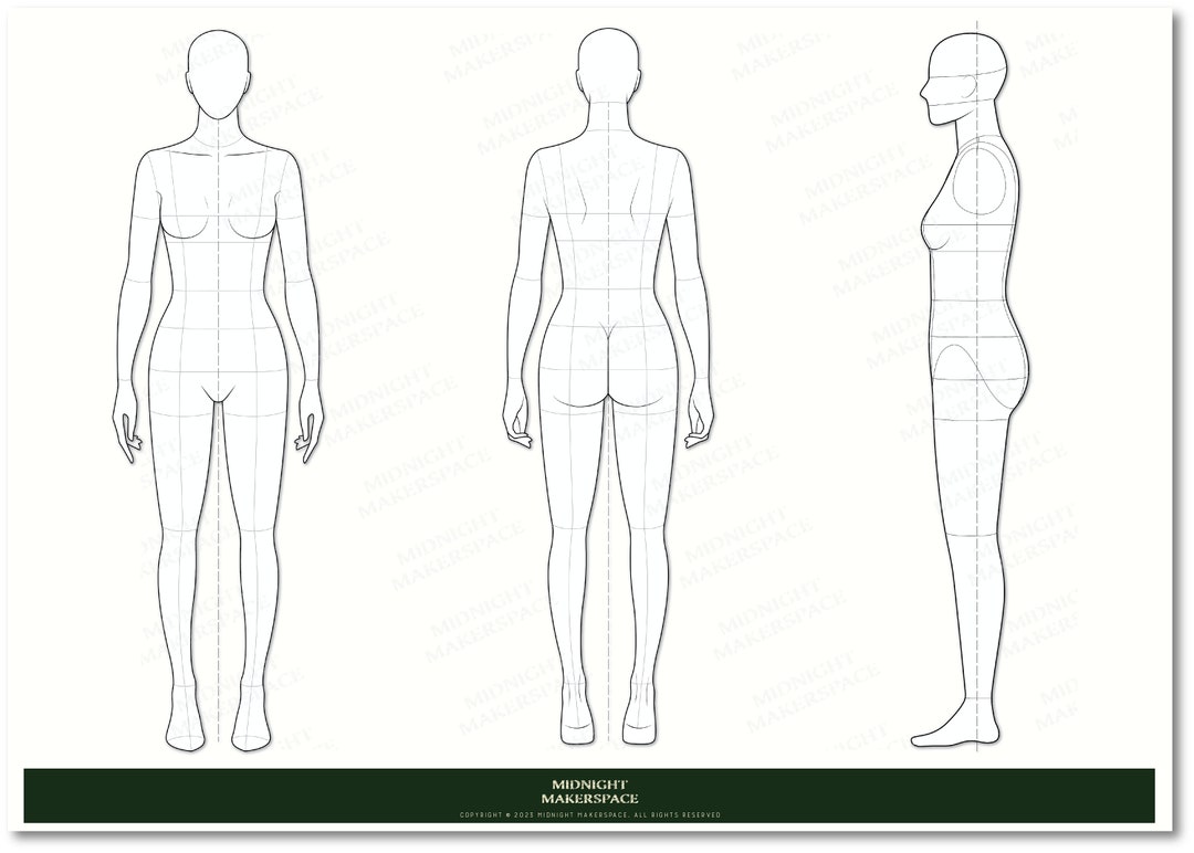 Standard Fashion Female Croqius Template - Fashion Model, Women Model ...