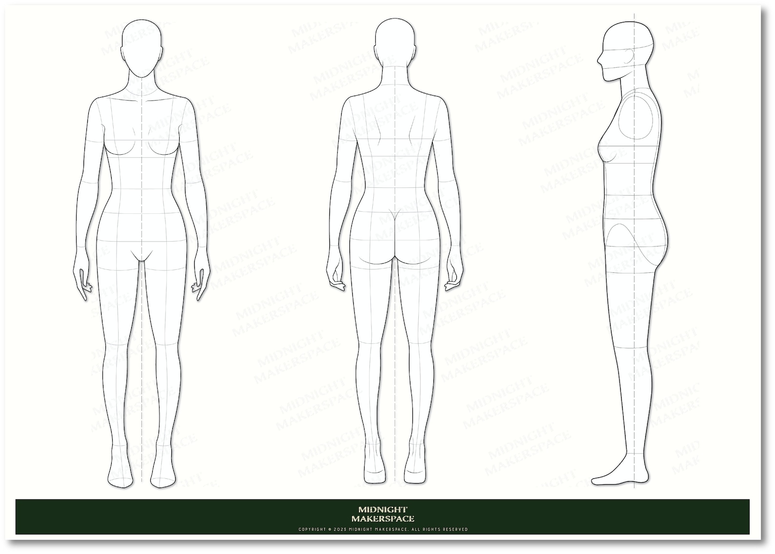 Standard Fashion Female Croqius Template - Fashion Model, Women Model ...