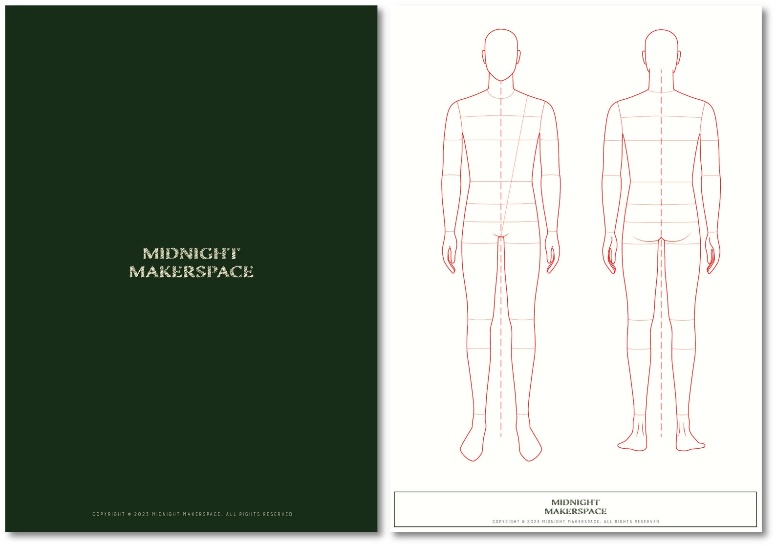 Standard Fashion Male Croquis Template With Size Chart -fashion Model ...