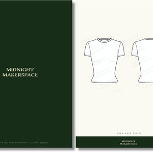 Crew Neck T-shirt - Tech Flats, CAD Flats, Technical Drawing, Fashion ...