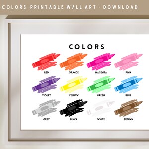 Color Matching Poster, Crayons Wall Art, Montessori Poster, Color ...
