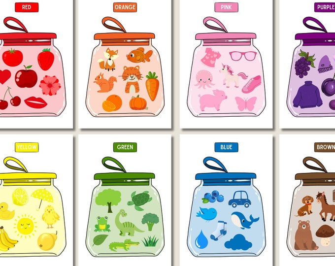 Color Sorting Jars, Color Matching Activity, Learning Colors, Toddler ...