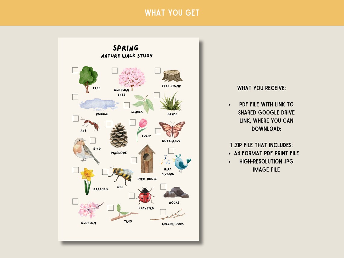 Spring Nature Walk, Spring Scavenger Hunt, Nature Scavenger Hunt ...