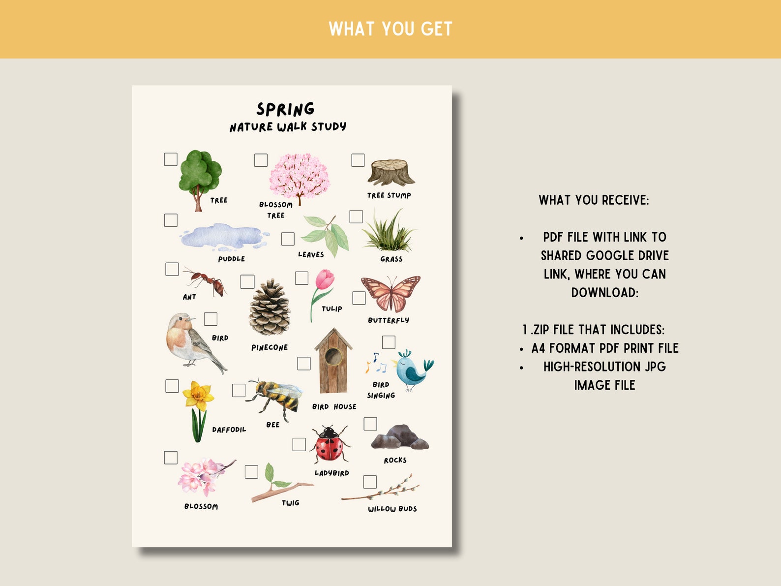 Spring Nature Walk, Spring Scavenger Hunt, Nature Scavenger Hunt ...