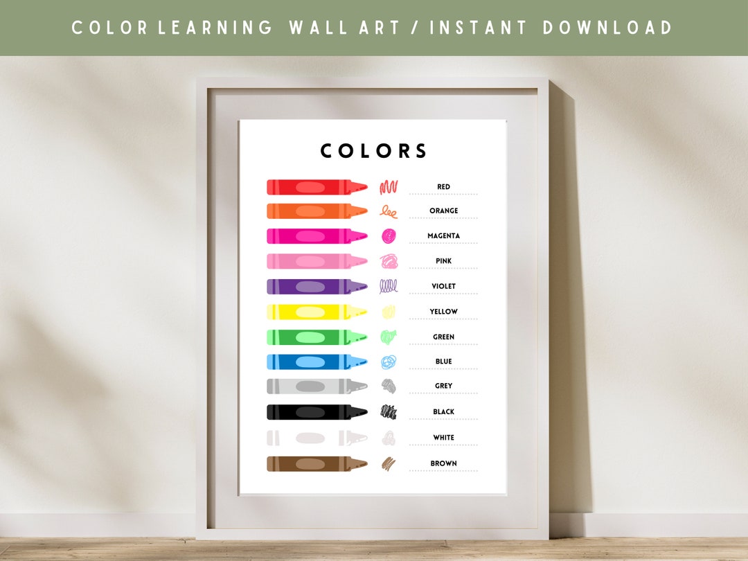 Color Matching Color Poster Color Learning Printable Busy - Etsy