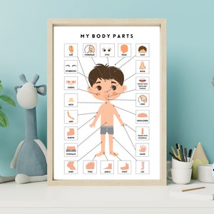 Body Parts Matching Activity Printable, Busy Book Pages, Toddler ...