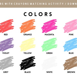 Color Matching Poster, Crayons Wall Art, Montessori Poster, Color ...