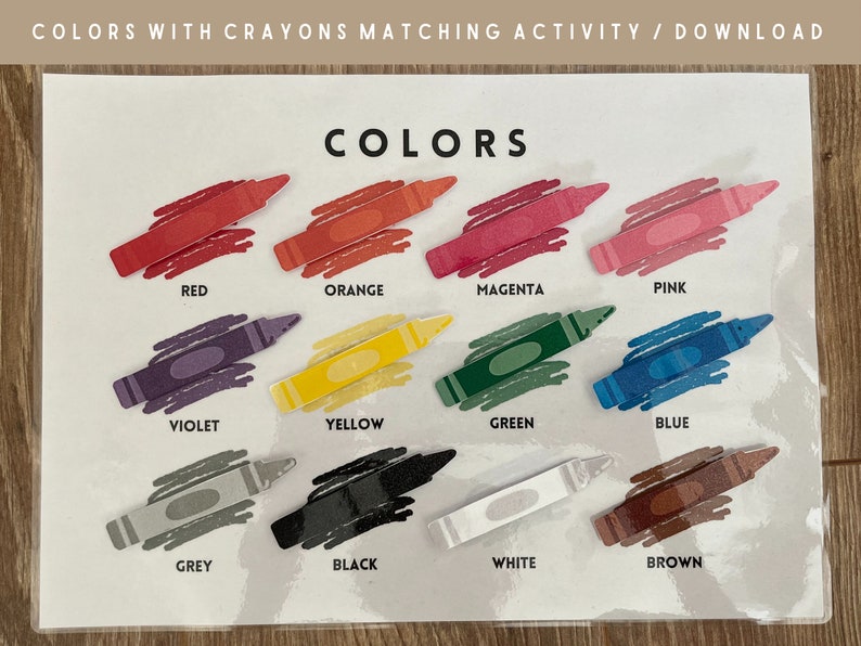 Color Matching Game, Crayons Matching, Montessori Activity, Color ...