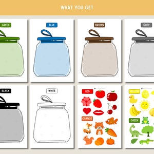 11 Color Matching Jars, Color Sorting Jars, Color Sorting Game, Color ...