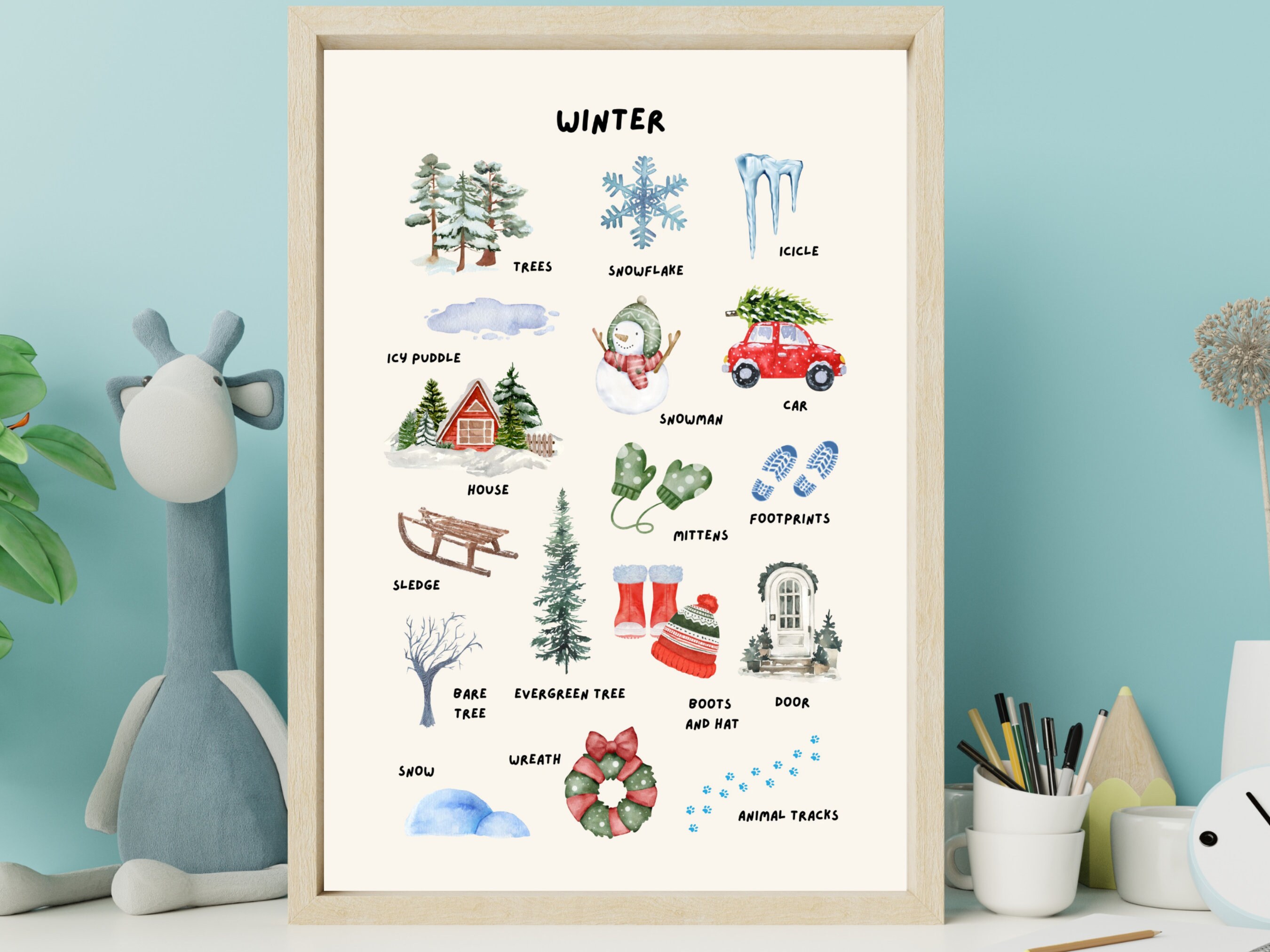 The Four Seasons Wall Art Print, Seasons Printable, Kids Wall Art ...