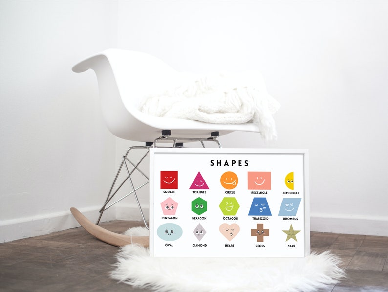 Shapes Poster, Montessori Shapes, Shapes Wall Art, Shapes Art Print ...