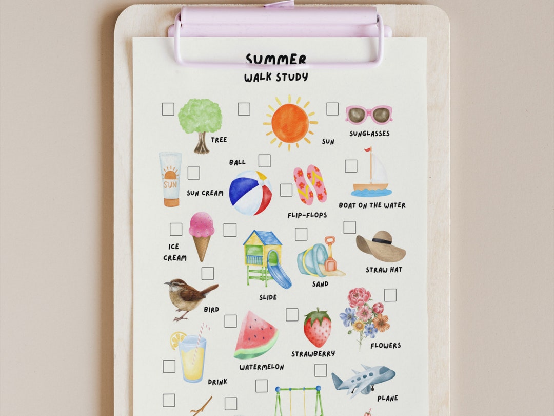 Summer Scavenger Hunt, Summer Walks, Summer Outdoor Activity, Summer ...