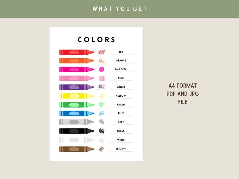 Color Matching Color Poster Color Learning Printable Busy - Etsy