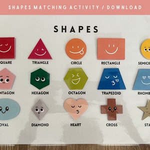 Shapes Matching Activity, Learning Shapes, Toddler Busy Book, Toddler ...