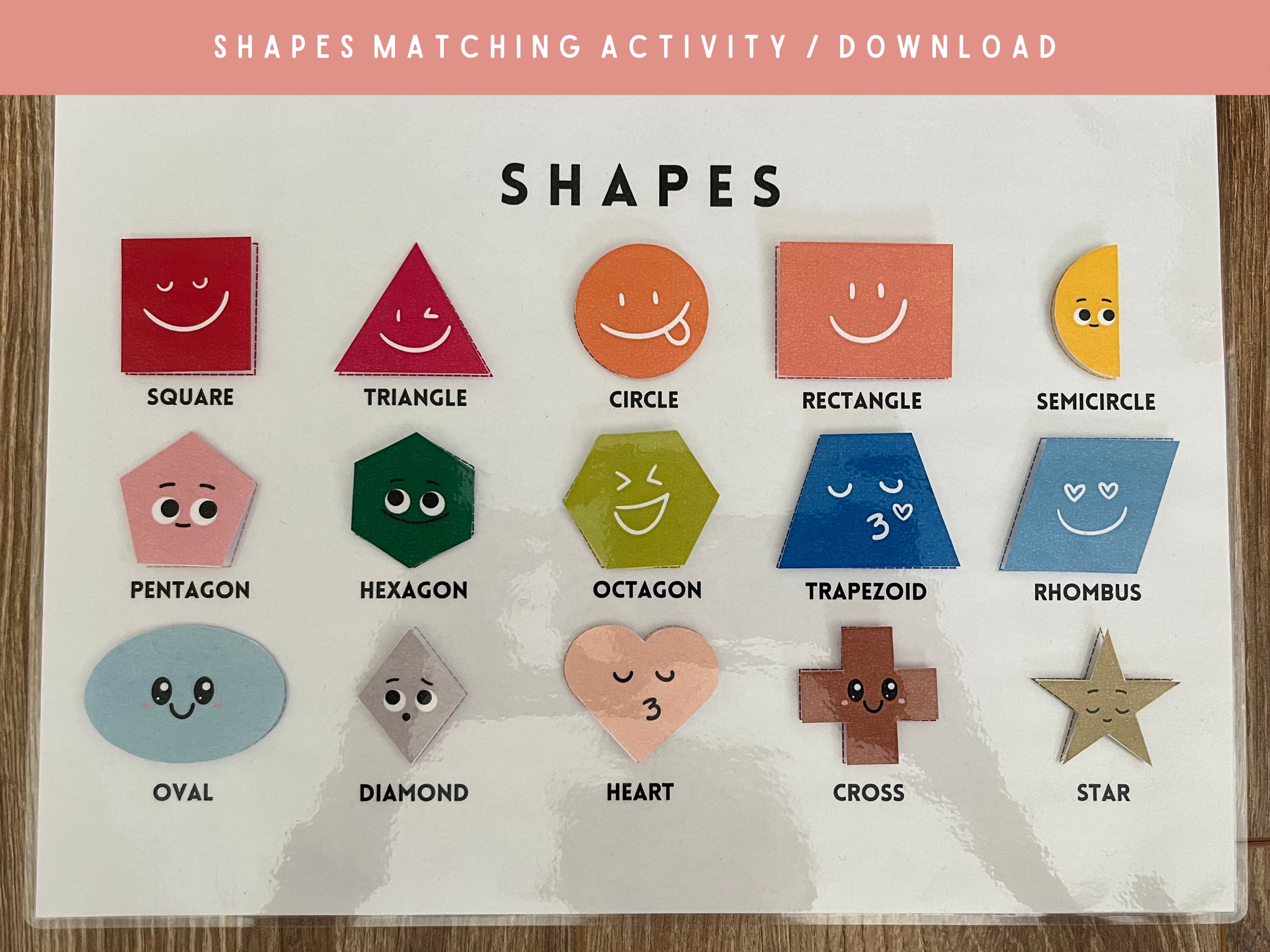 Shapes Matching Activity, Learning Shapes, Toddler Busy Book, Toddler ...