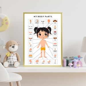 Body Parts Matching Activity Printable, Busy Book Pages, Toddler ...