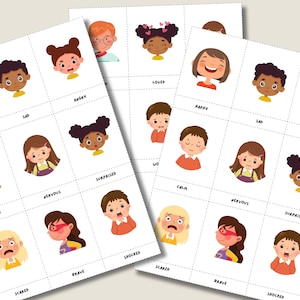 Feelings Cards, Emotions Flash Cards, Montessori Cards, Feelings Print ...