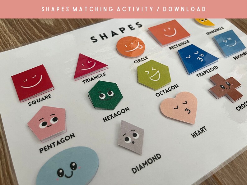Shapes Matching Activity, Learning Shapes, Toddler Busy Book, Toddler ...