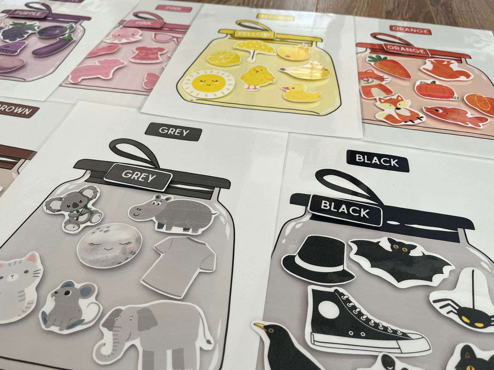 11 Color Matching Jars, Color Sorting Jars, Color Sorting Game, Color ...